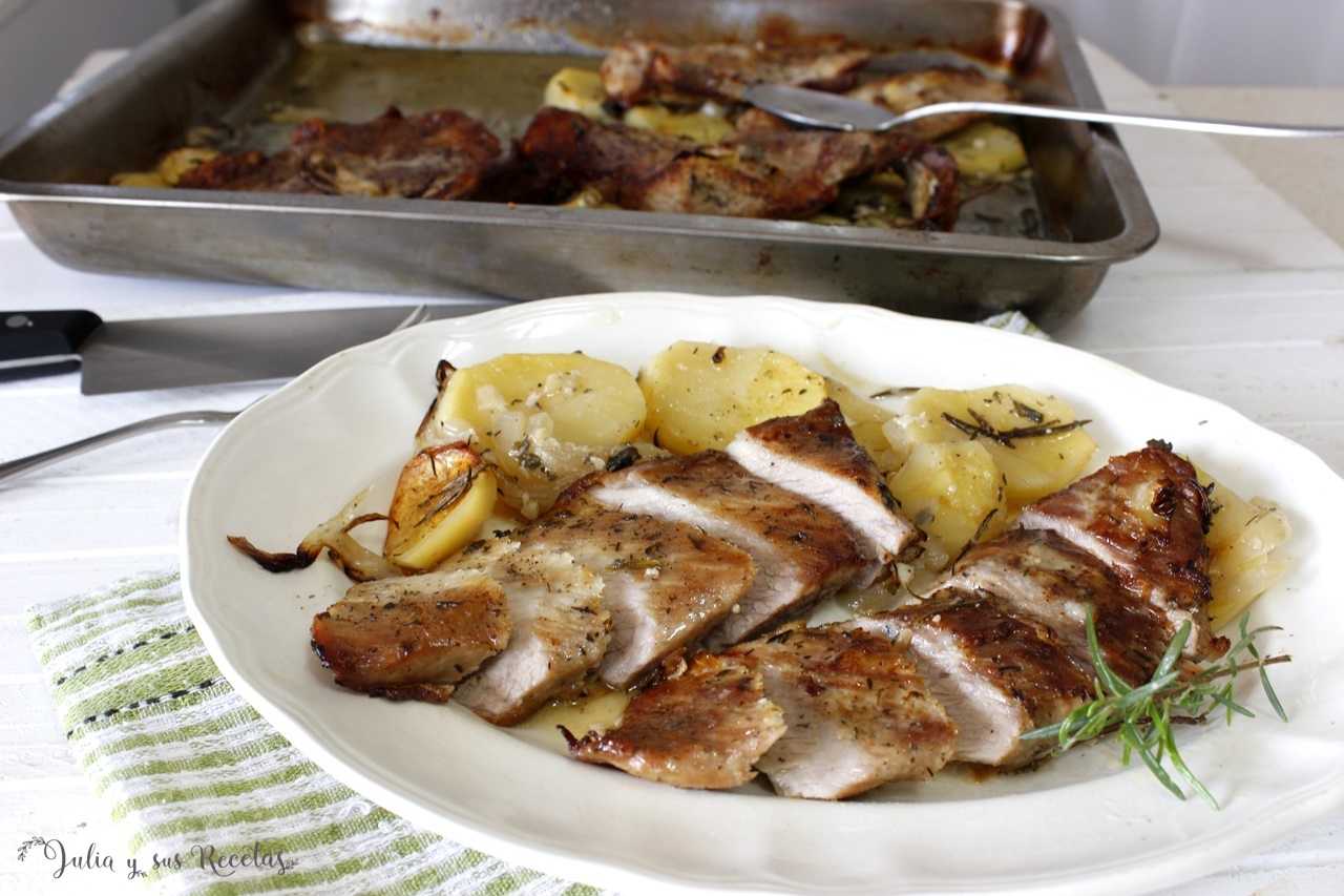 JULIA Y SUS RECETAS: Secreto de cerdo al horno con patatas