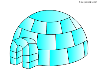 FourPencil: How to draw a Igloo for kids - step by step