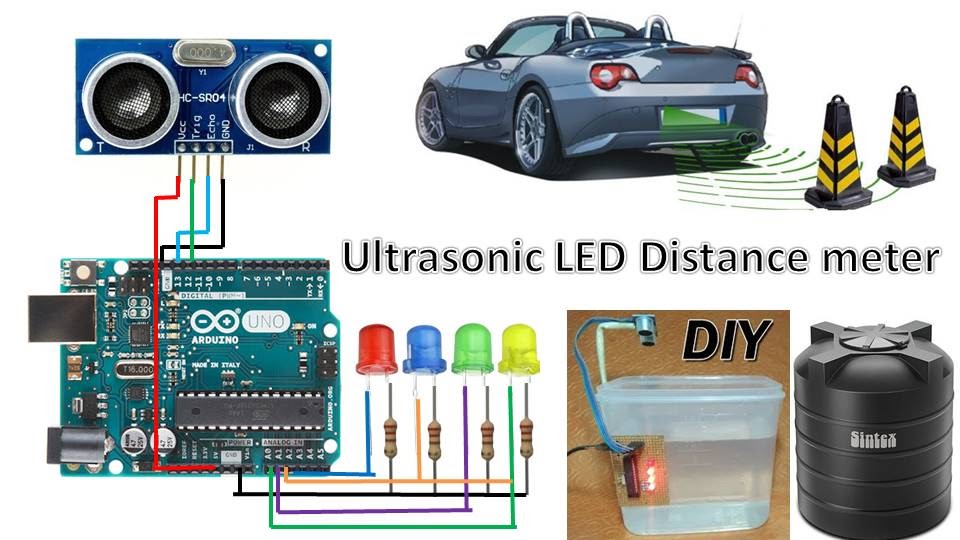 Arduino Tutorial by Manmohan Pal: Ultrasonic LED distance meter using ...
