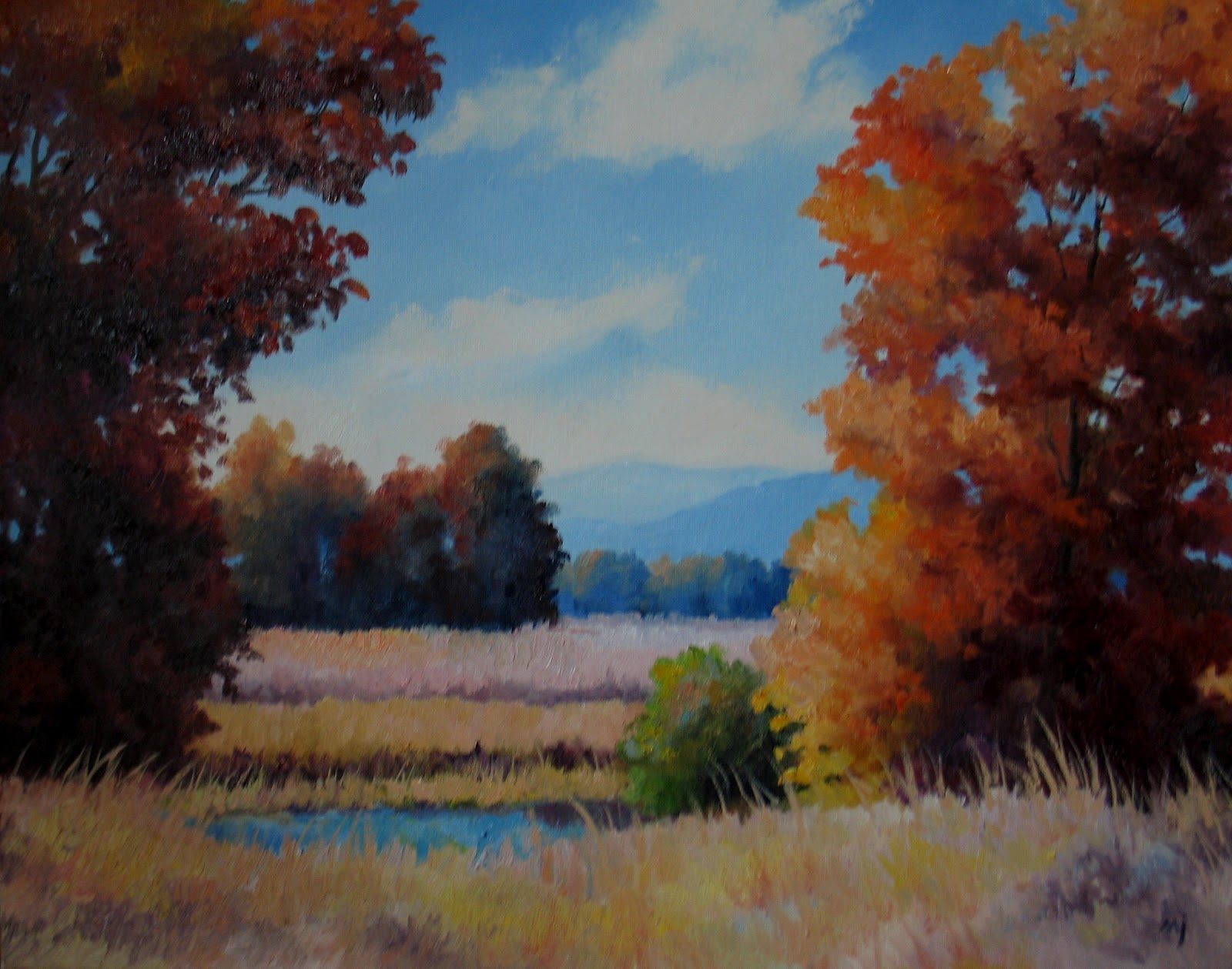 Nel's Everyday Painting: Fall Panorama, and Revised Fall Meadow