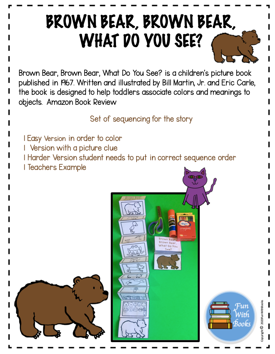 BROWN BEAR, BROWN BEAR, WHAT DO YOU SEE? SEQUENCING ~ Book Units by Lynn