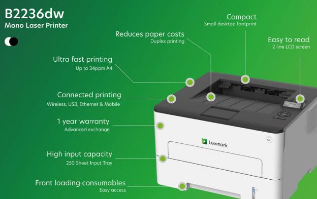 Lexmark B2236DW Laser Printer Rewiew and Driver Download For Free ...