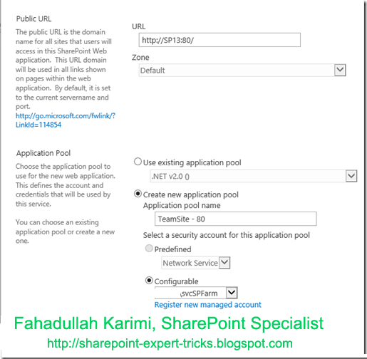 SharePoint Tips and Tricks: Web Application creation on SharePoint Server 2013
