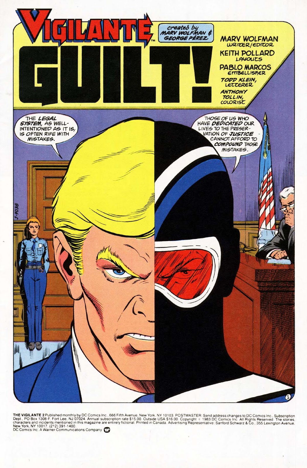 DC Comics of the 1980s: 1983 - The Vigilante by Marv Wolfman and Keith ...