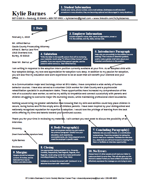 Cover Letter Examples Byu 2018 ~ Resume Letter