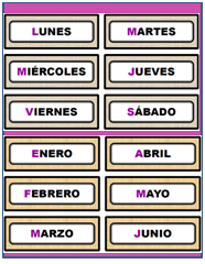 CALAIXET DE RECURSOS: TRABAJAMOS LOS DÍAS Y LOS MESES DEL AÑO