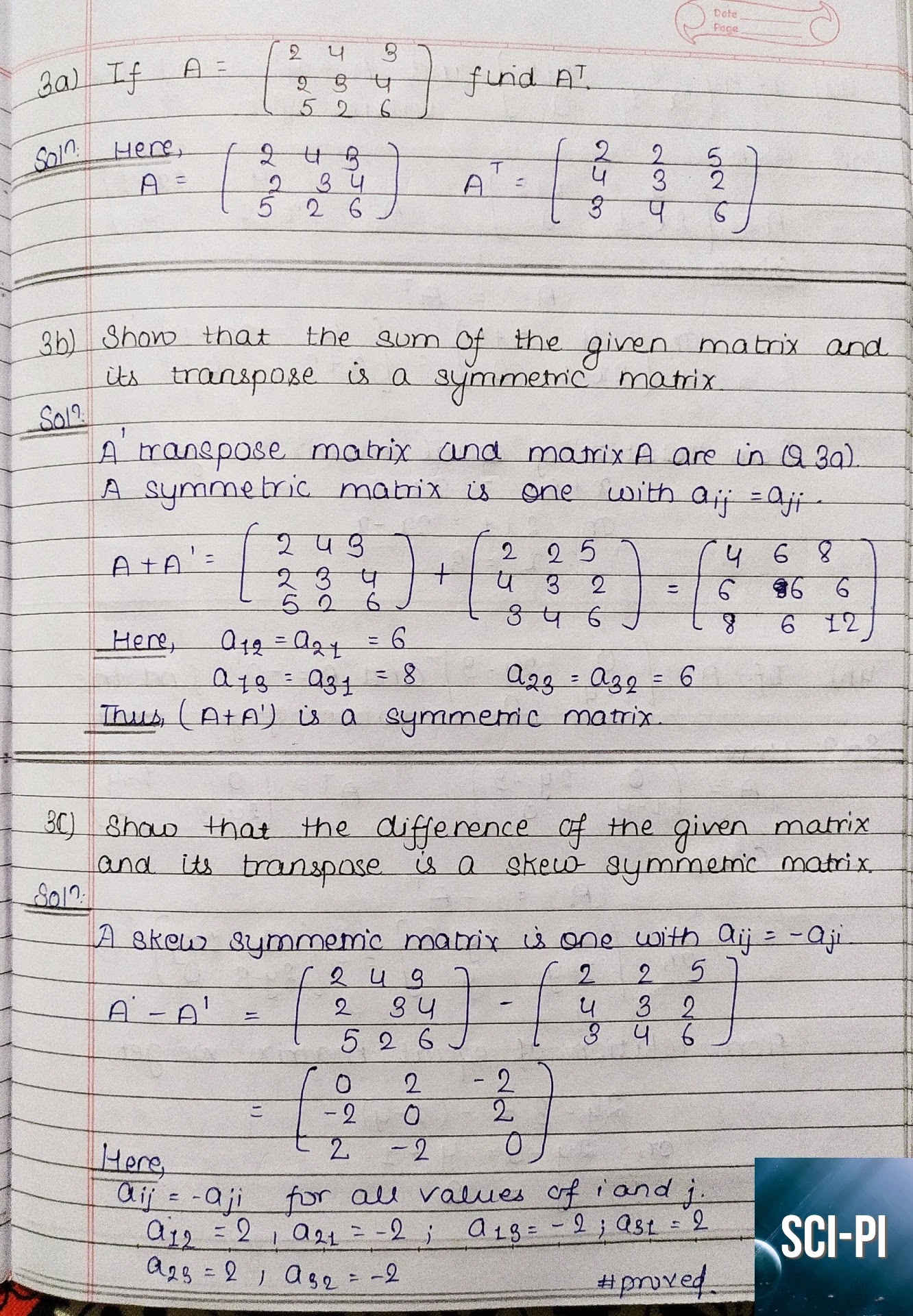 Grade 11 Matrices and Determinants Exercise 1 Solutions | Basic ...