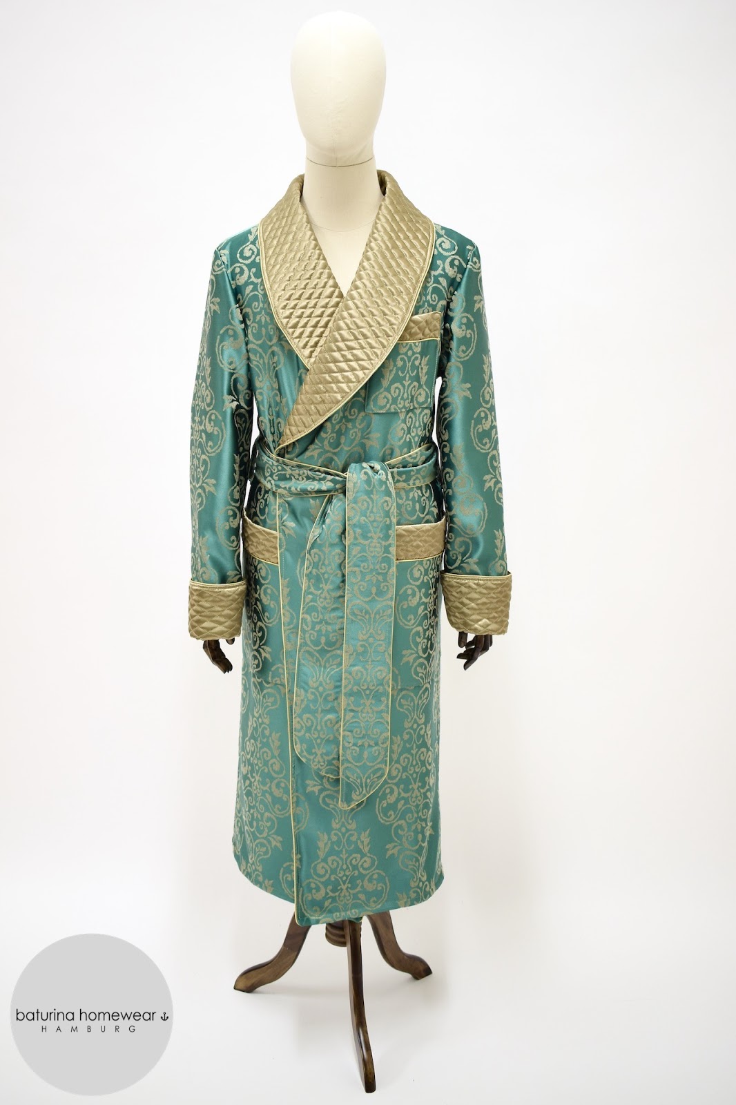 Floral Men's Dressing Gown and Paisley Silk Smoking Jacket with Classic ...