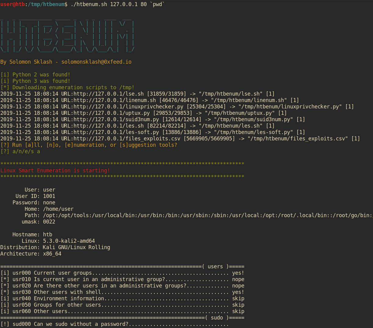 Htbenum A Linux Enumeration Script For Hack The Box