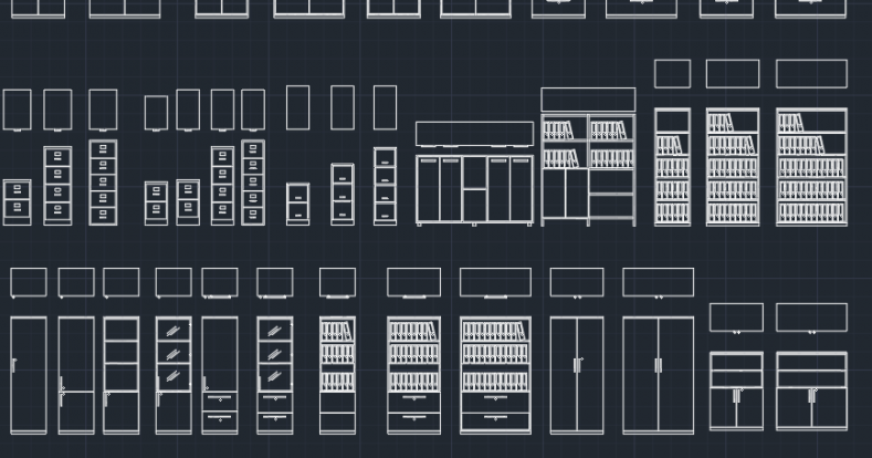Free CAD Block Office Cabinet | Aoo3D