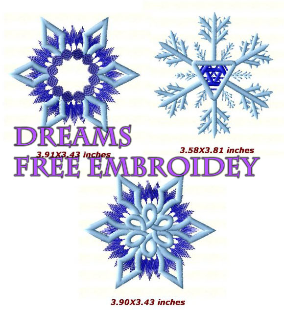 Dreams Free Embroidery: Snowflakes Free Embroidery Designs