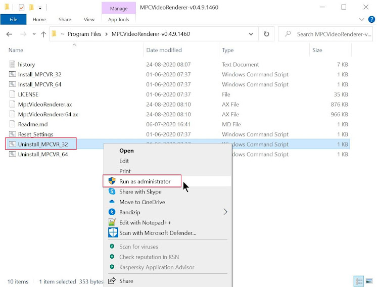 How to Install/Uninstall MPC Video Renderer