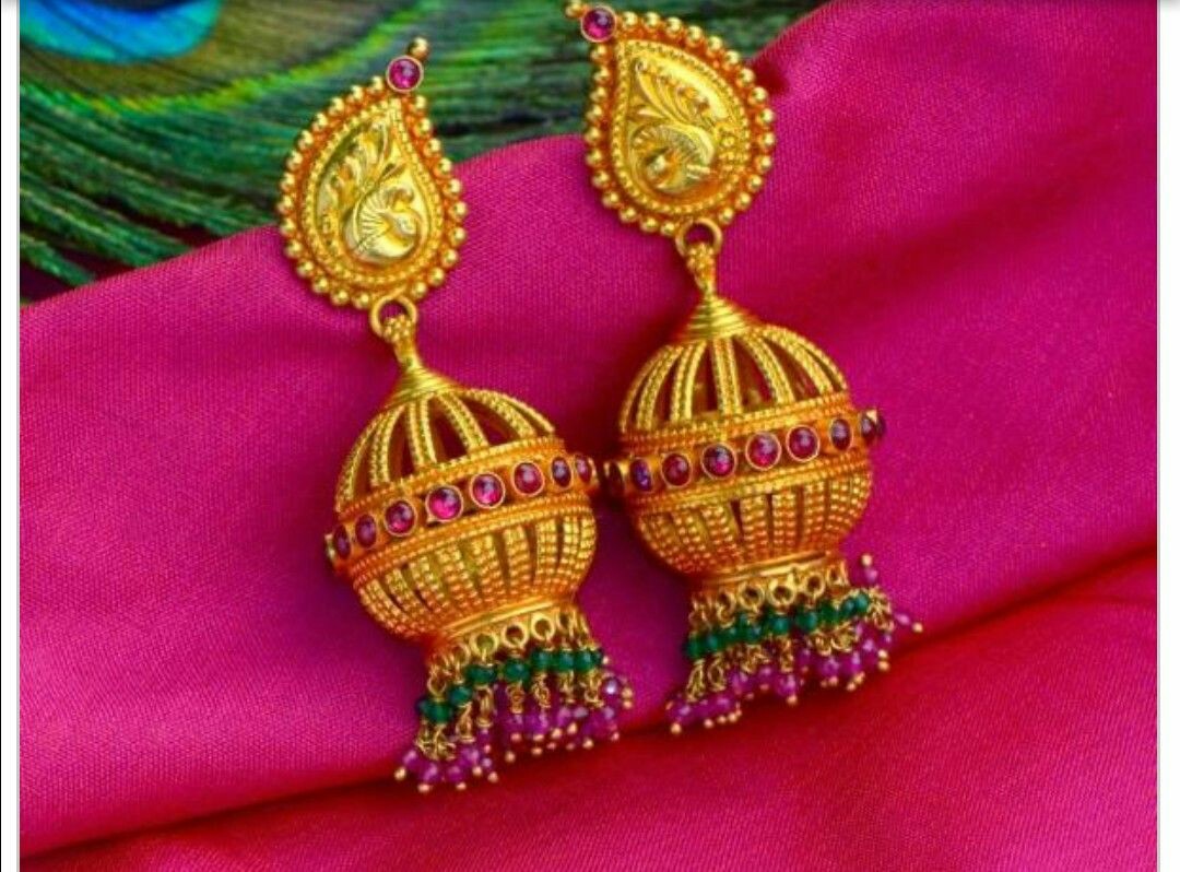 Designer gold earrings