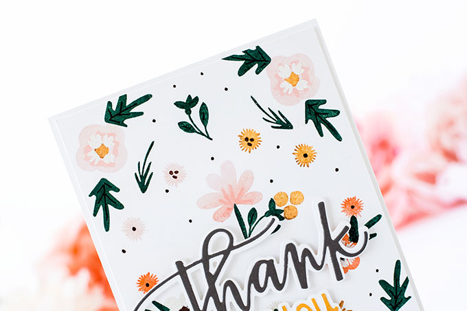 Floral Thank You Notecard - The Stamp Market - Ivana Creates