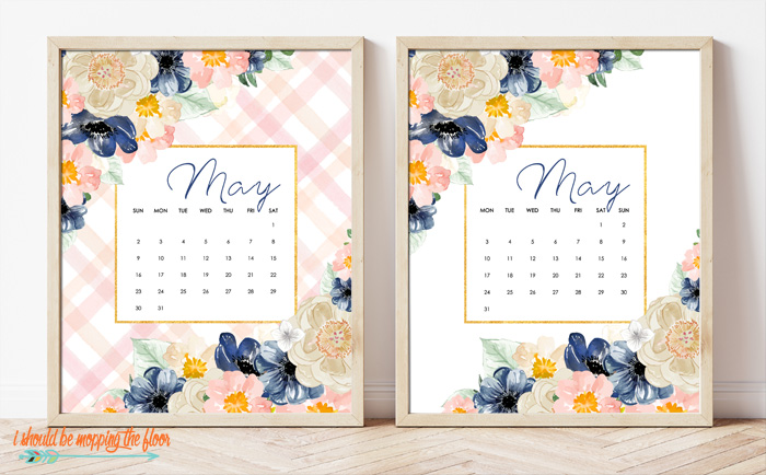 Free May Calendar Printable | i should be mopping the floor