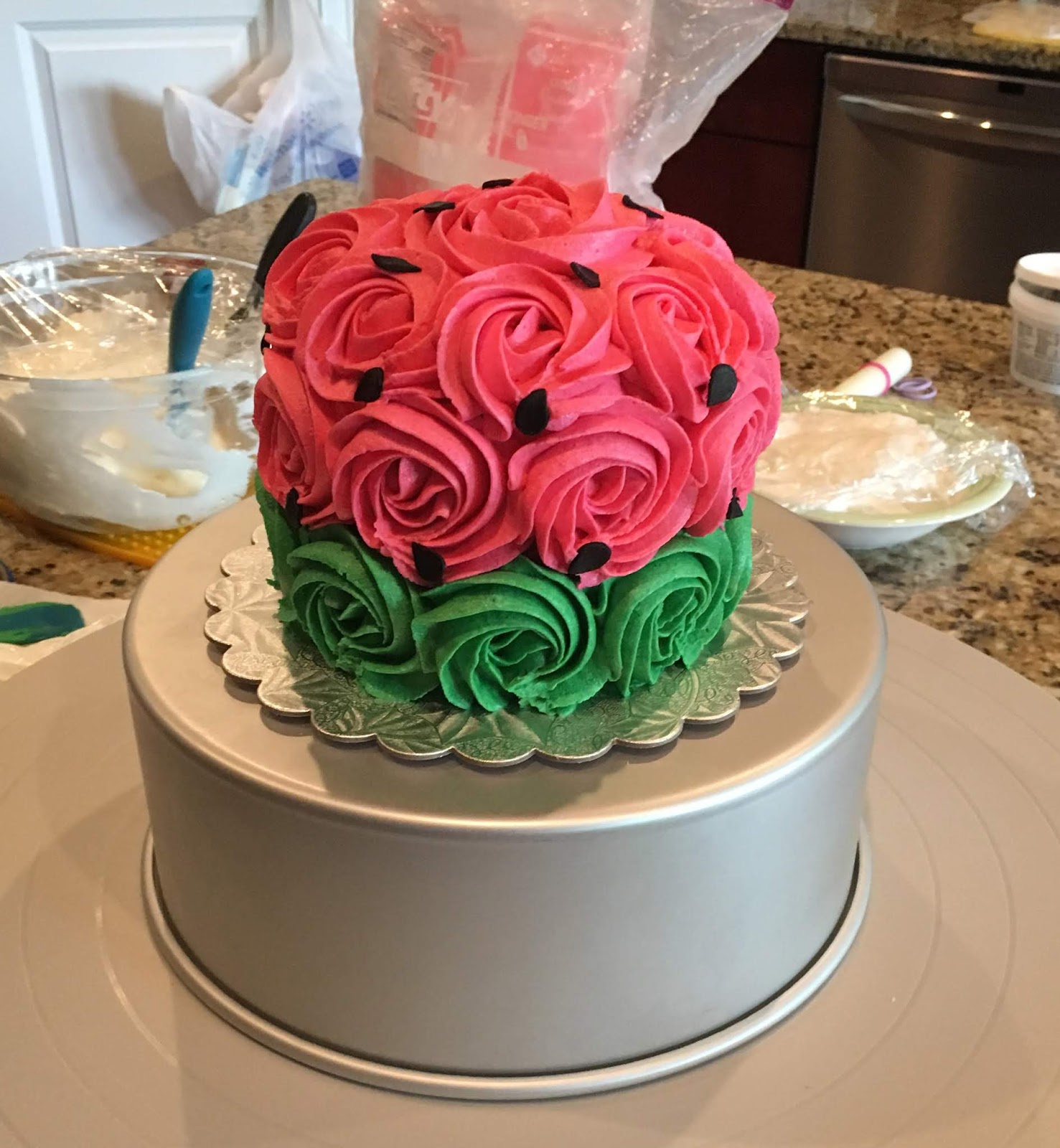 The Bake More: One In A Melon - Watermelon Birthday Cake Tutorial