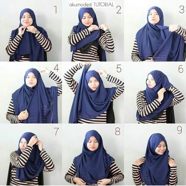 6 jilbab tutorial untuk menutup dada ; Sopan, anggun dan tetap ...
