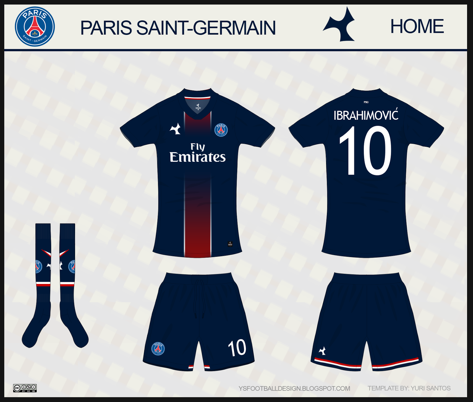 YS Football-Design: Paris Saint-Germain Home