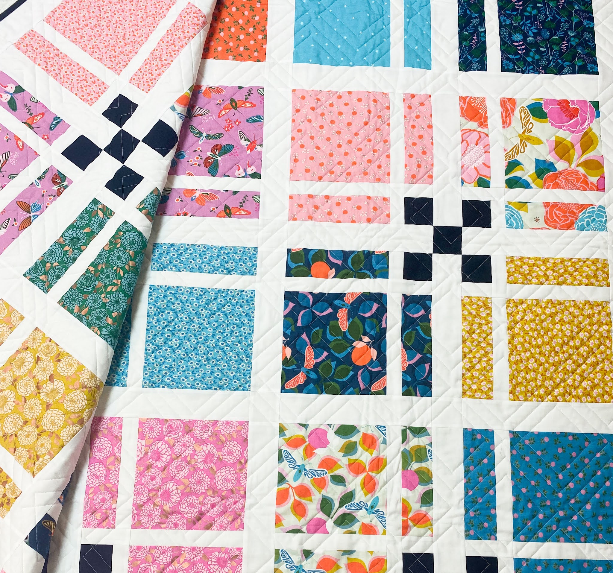 Pieced Just Sew: Stay Square Quilt in Ruby Star Society's Stay Gold