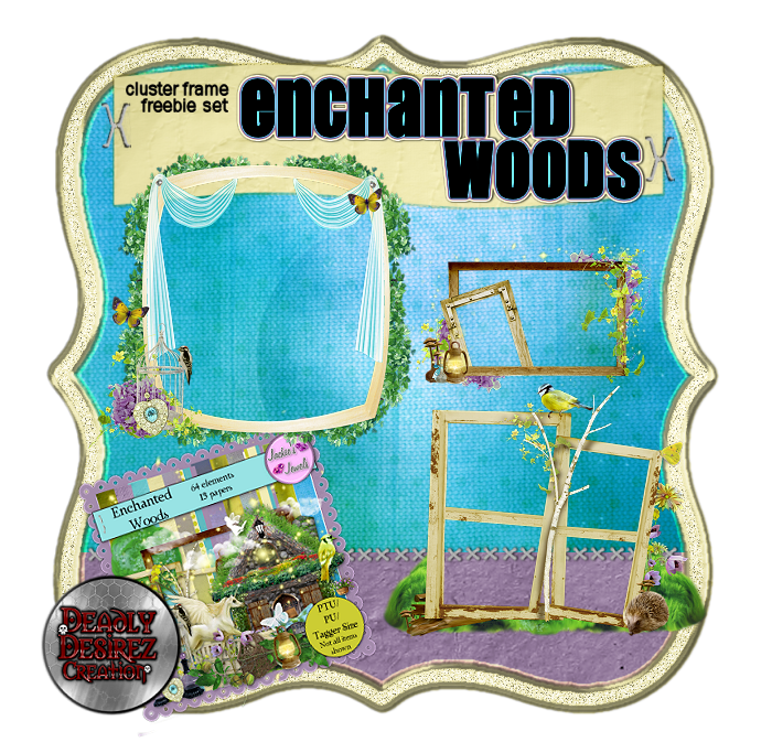 Deadly Desire Tagz: Enchanted Woods Cluster Frame Freebie Set!
