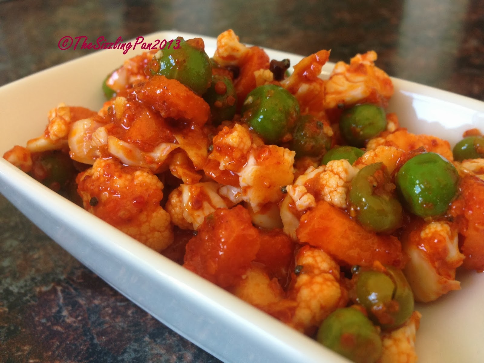 The Sizzling Pan: Tomato Rice and Mixed Vegetable Pickle