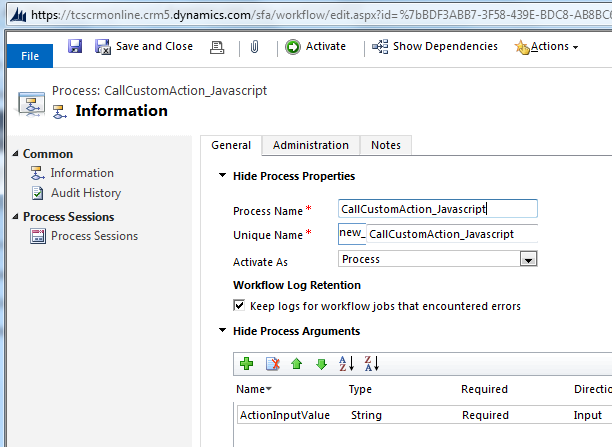 Arpit's Dynamics 365 Blog: Dynamic CRM 2013 - Calling Custom Action ...