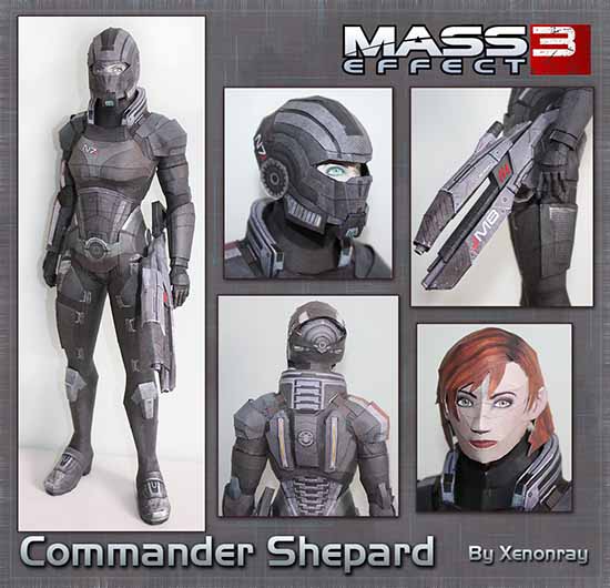 Mass Effect 3: Femshep Paper Model | Paperized Crafts