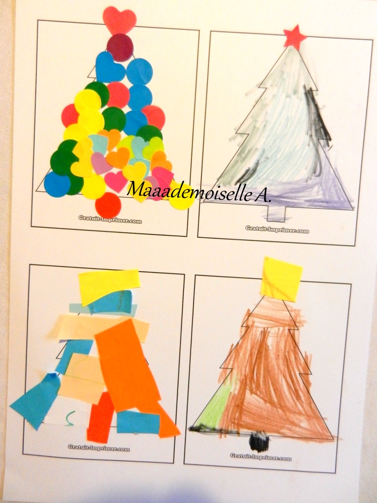 Maaademoiselle A.: || Activité : Décorer des sapins de Noël