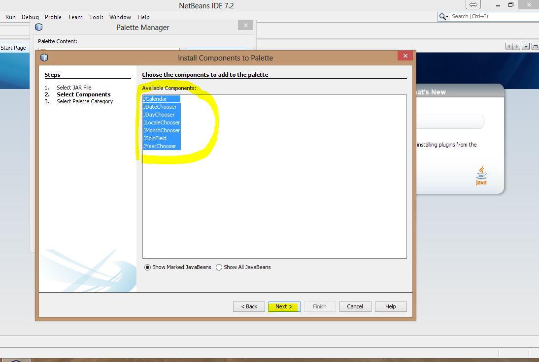 Java Tutorials Java Date And Calender For Netbeans Palette