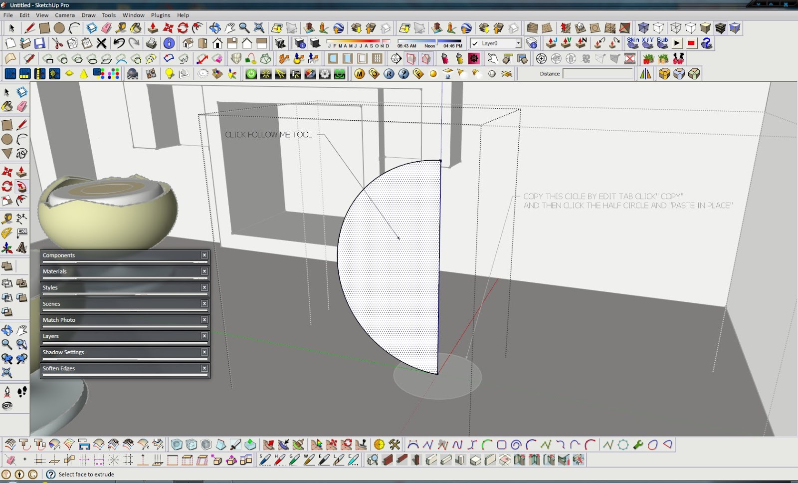 SKETCHUP TEXTURE: SKETCHUP TUTORIAL HOW TO MODELLING AN "EGG SHELL CHAIR"