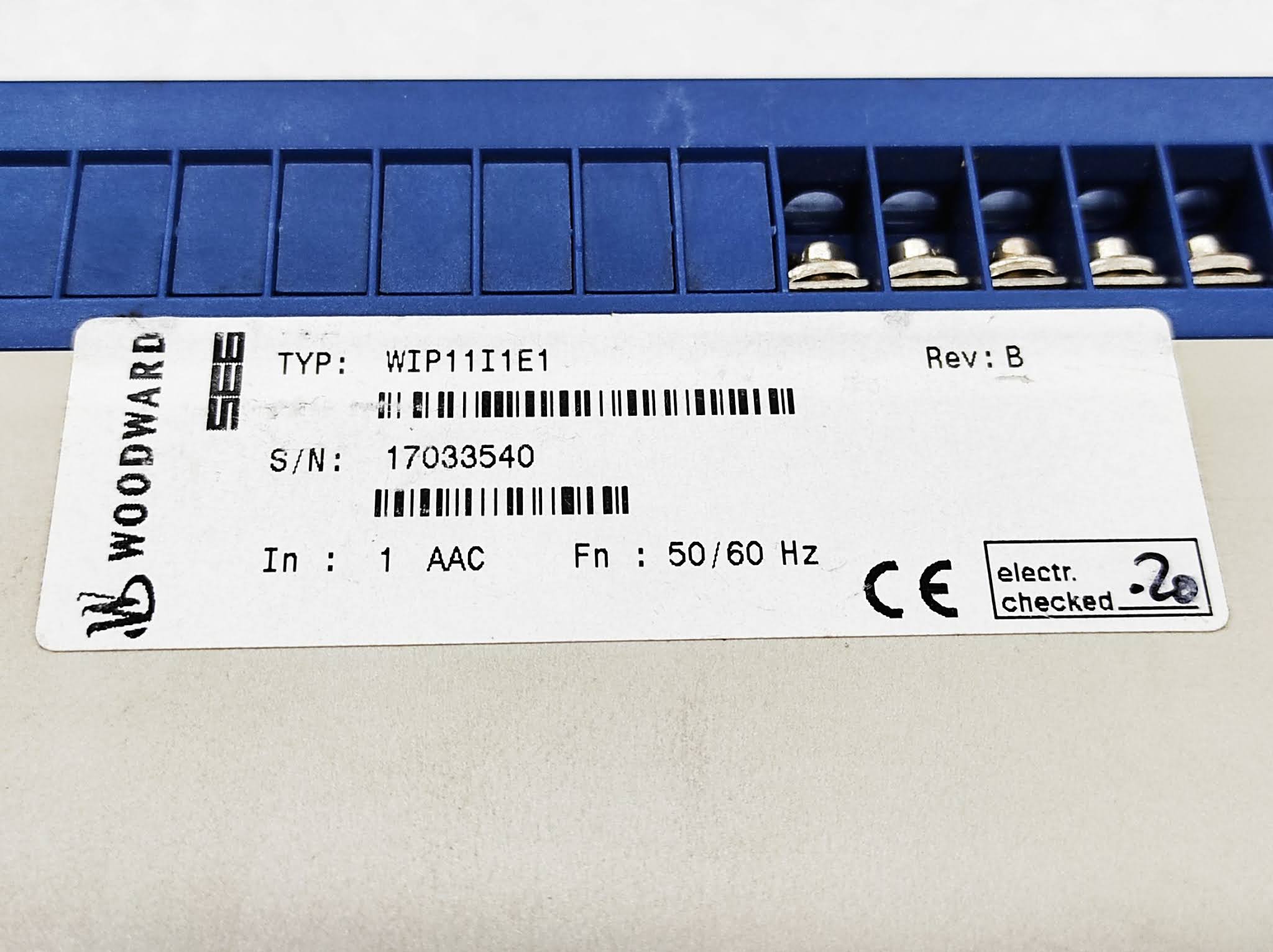 WOODWARD WIP11I1E1 SELF POWERED TIME OVERCURRENT RELAY REVISION B