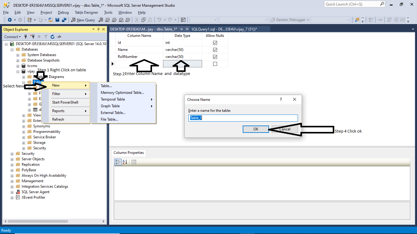 How To Create Table In SQL SERVER how-to-create-table-in-sql-server
