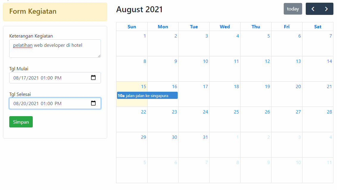 Membuat Aplikasi Jadwal dengan Full Calendar Js, PHP dan MySQL - Sahretech