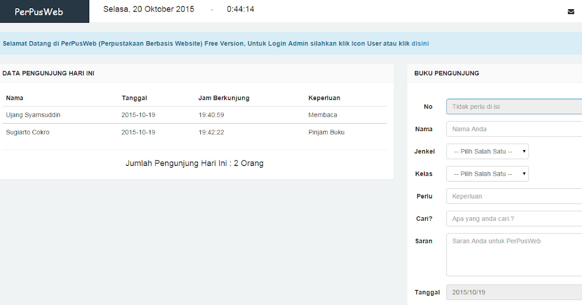 Sistem Informasi Perpustakaan Berbasis Web (PerPusWeb) dengan PHP, MySQL dan Bootstrap 3 PRO ...