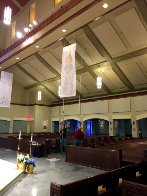 Large Liturgical Banners St. Mary's Catholic Church in Blacksburg, VA