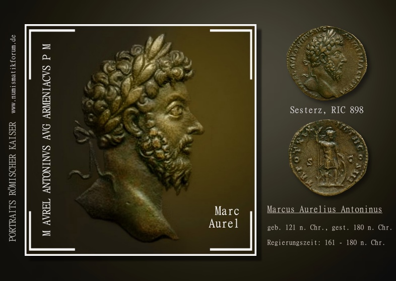 römische Kaiserportraits auf Münzen: Marc (Mark) Aurel