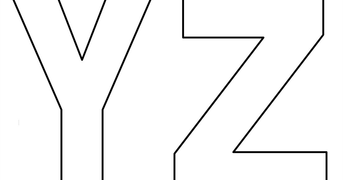 Moldes de letras grandes lindos para imprimir Y Z-ESPAÇO EDUCAR