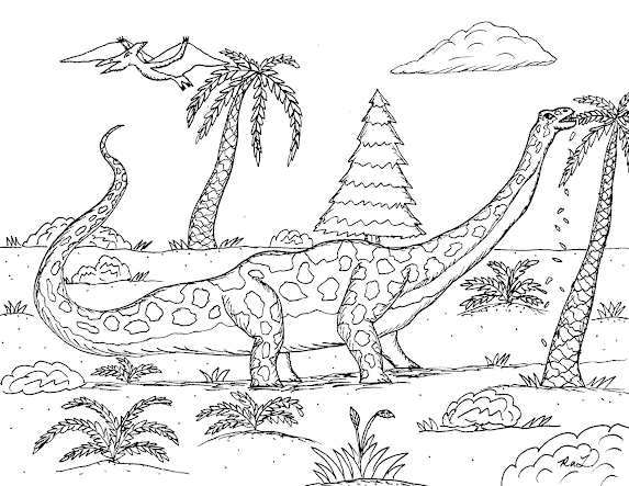 Robin's Great Coloring Pages: Dinosaurs and other animals of Mesozoic ...