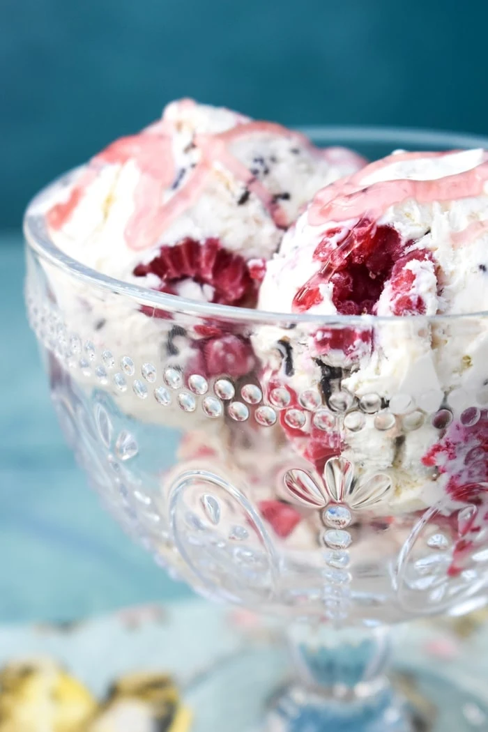 Vegan Raspberry Ripple Ice Cream (no churn) | Tinned Tomatoes