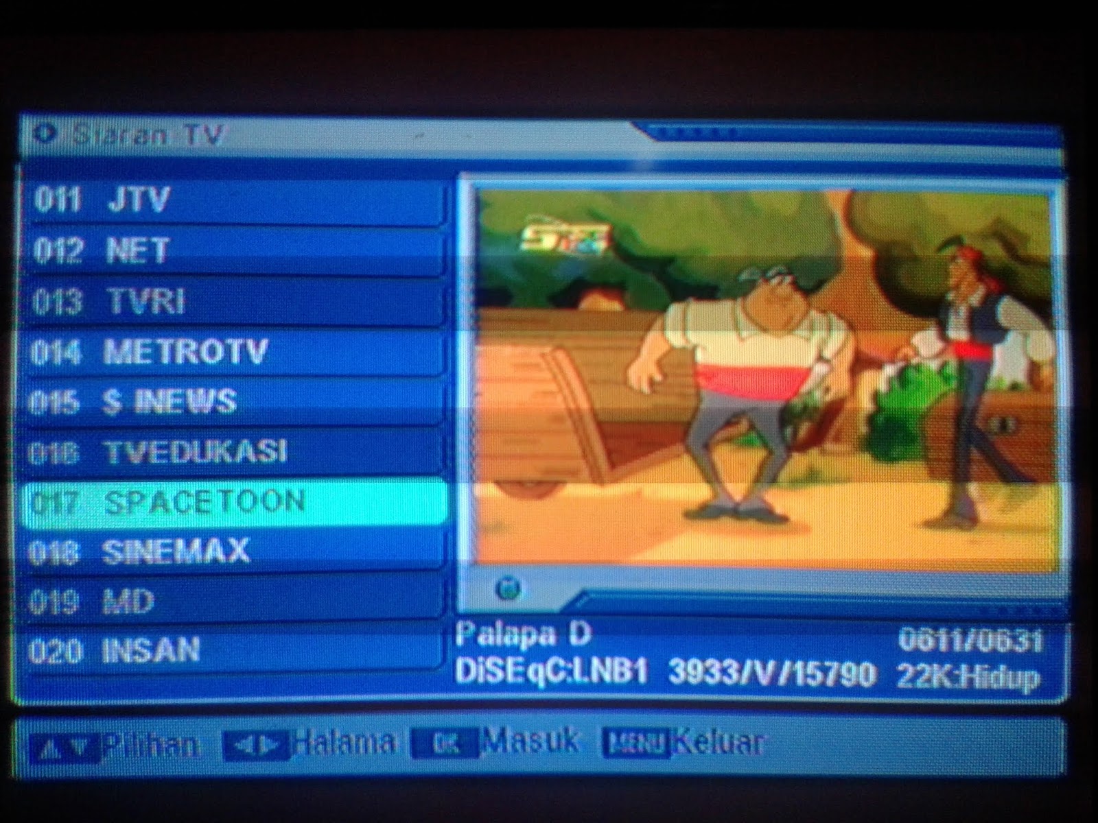 Daftar Frekuesi Chanel Televisi Masuk Seting Manual ©⇨␌ CARATUTV