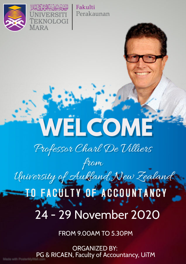 POSTGRADUATE PROGRAMME: VISITING PROFESSOR (PROFESSOR CHARL DE VILLIERS)