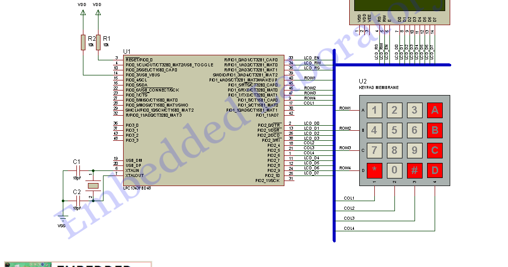 Matrix Keypad and LCD Interfacing with Cortex-M3 (LPC1343) - Embedded ...