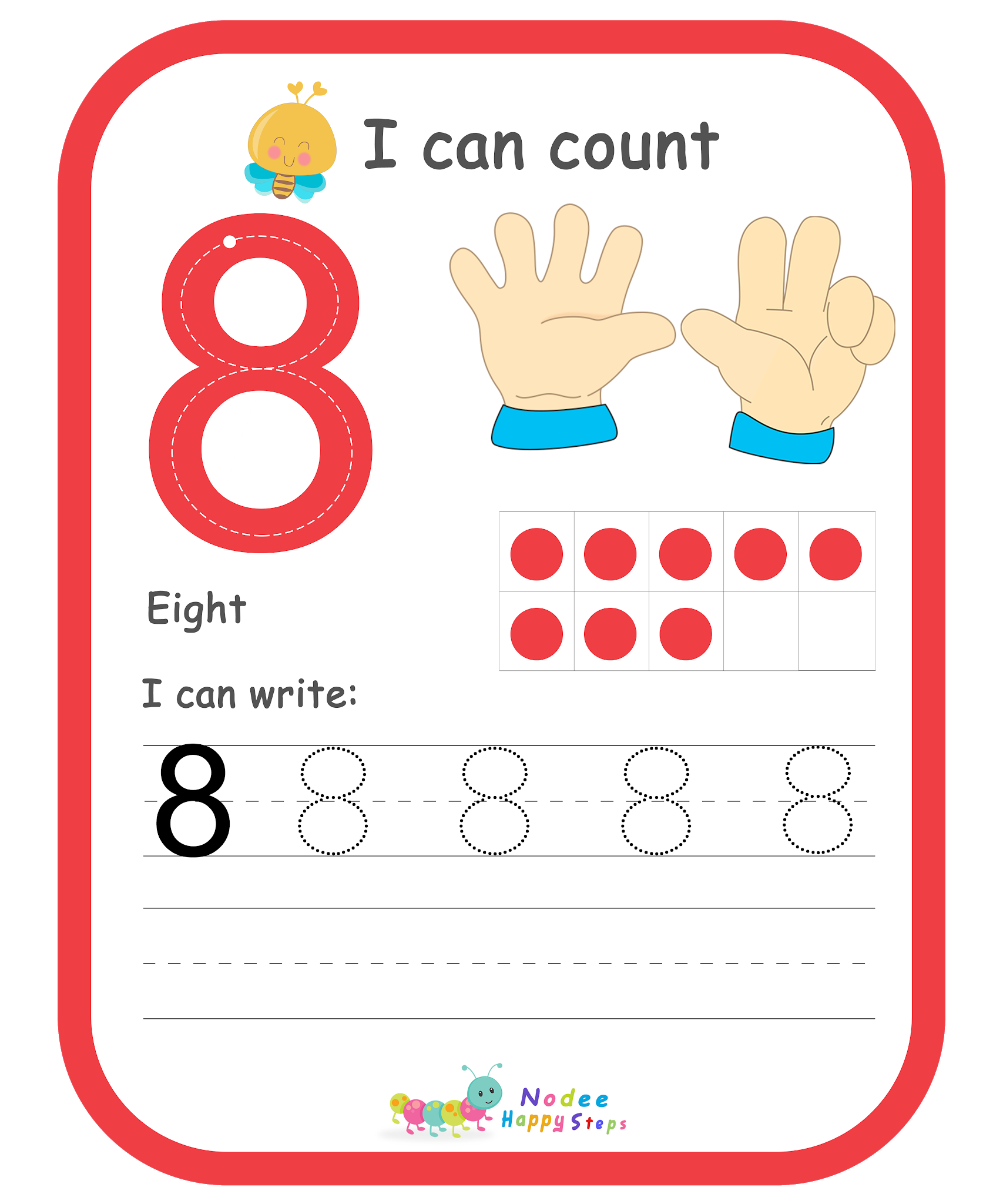 Number 8 for Kids - I can count, I can write - Eight