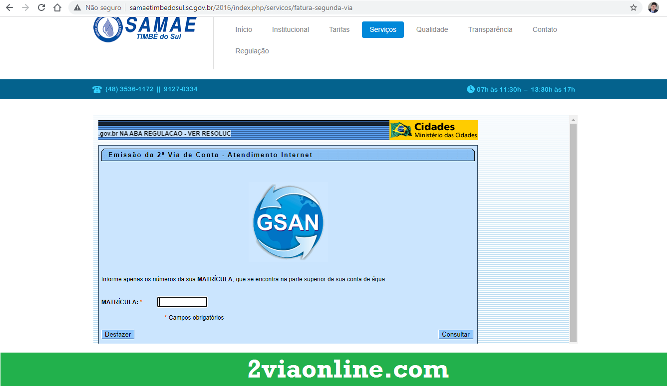 2Via SAMAE Timbé do Sul | Conta de Água 2Via SAMAE Timbé do Sul | Conta de Água