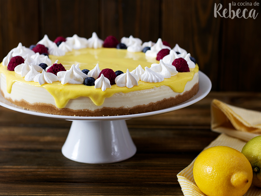 Tarta fría de queso y limón (lemon curd cheesecake) - Recetas de Cocina ...