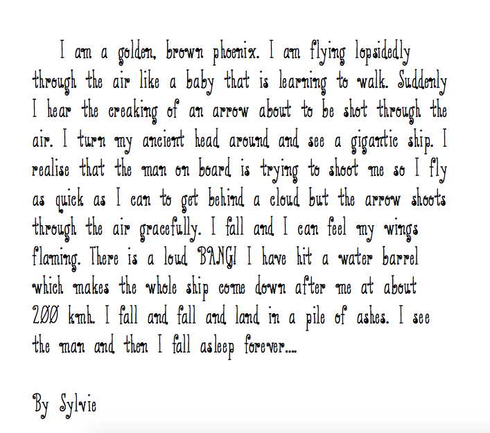 Sensational Fifteen & Sixteen!: Phoenix Descriptive Writing