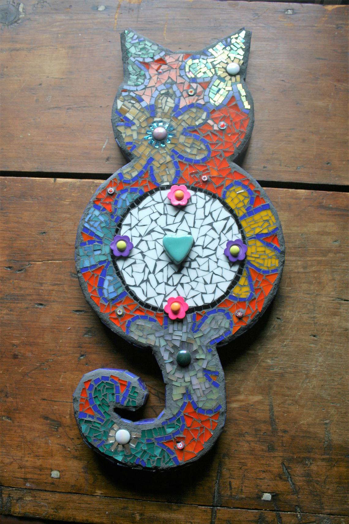 Art By Earth Mother Mosaics: Mosaic Monday - Mosaic Cat Wall Art