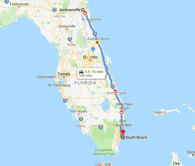 Outbound from Japan to Florida.