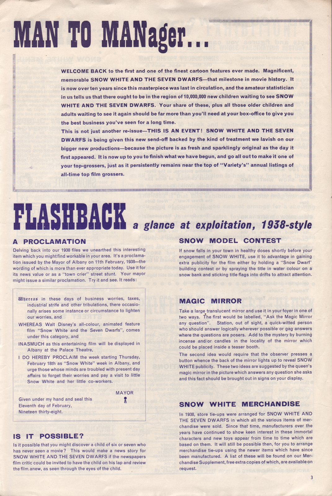 Filmic Light - Snow White Archive: 1964 UK Snow White Pressbook