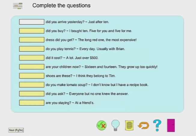 ENGLISH FOR JUNIOR HIGH SCHOOL Asking Questions 1 Exercise 5